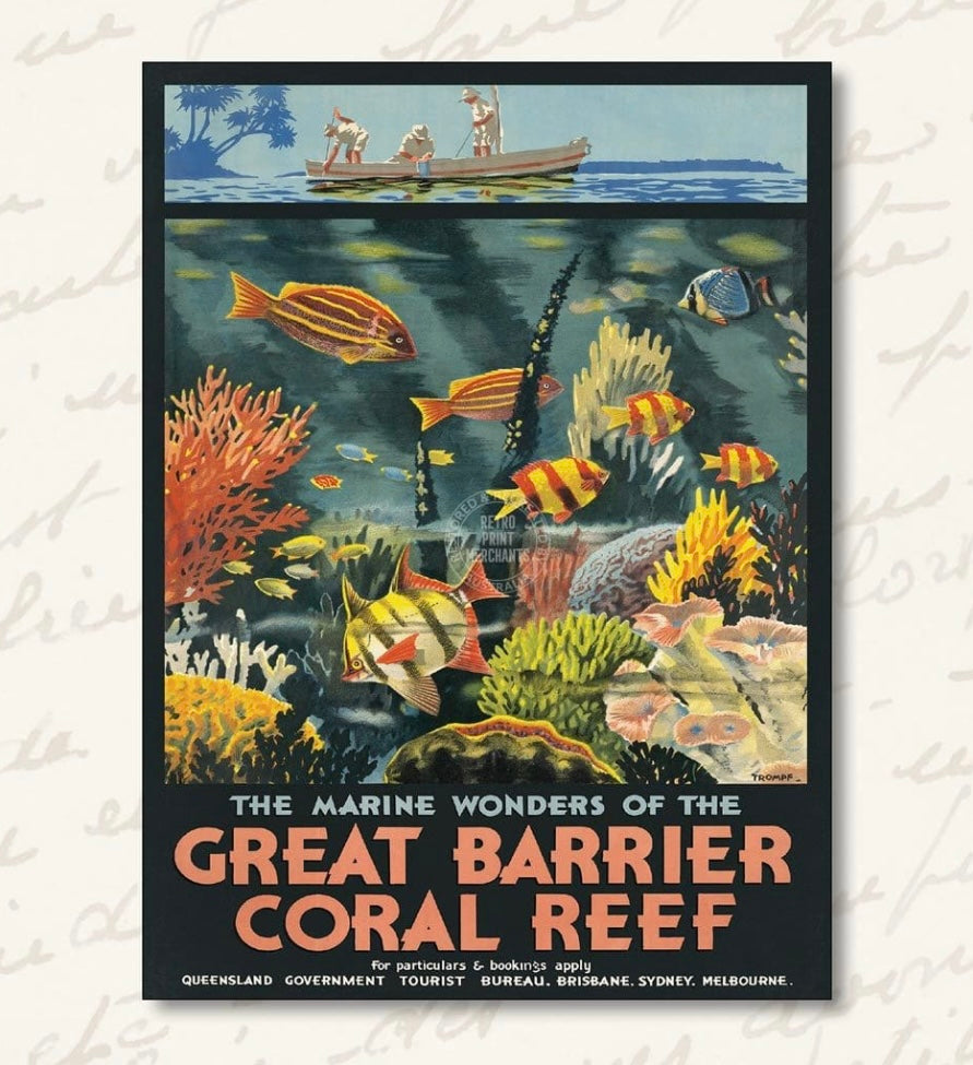 Retro Print Merchants Card - Great Barrier Reef – Willunga Gallery