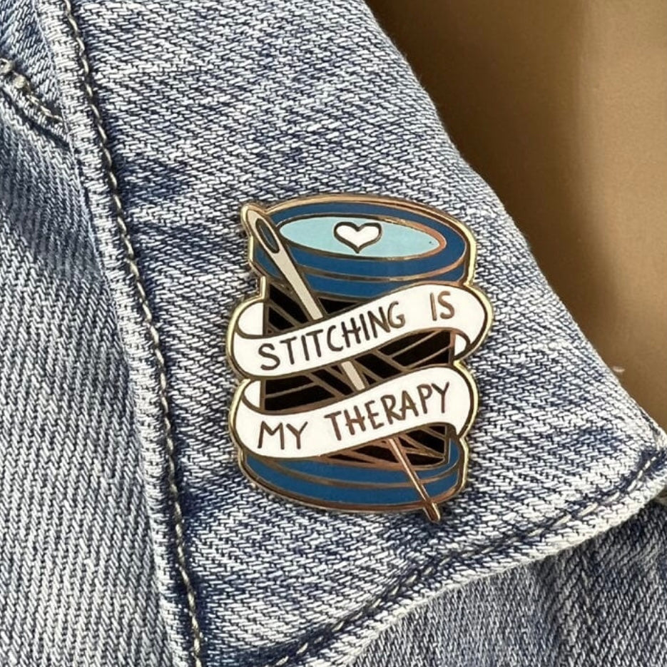 Jubly Umph Lapel Pin - Stitching is My Therapy – Willunga Gallery