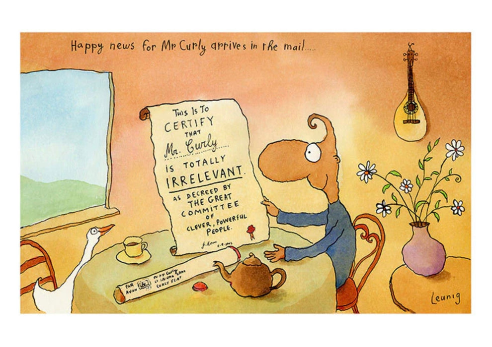 Michael Leunig Print - Happy News – Willunga Gallery