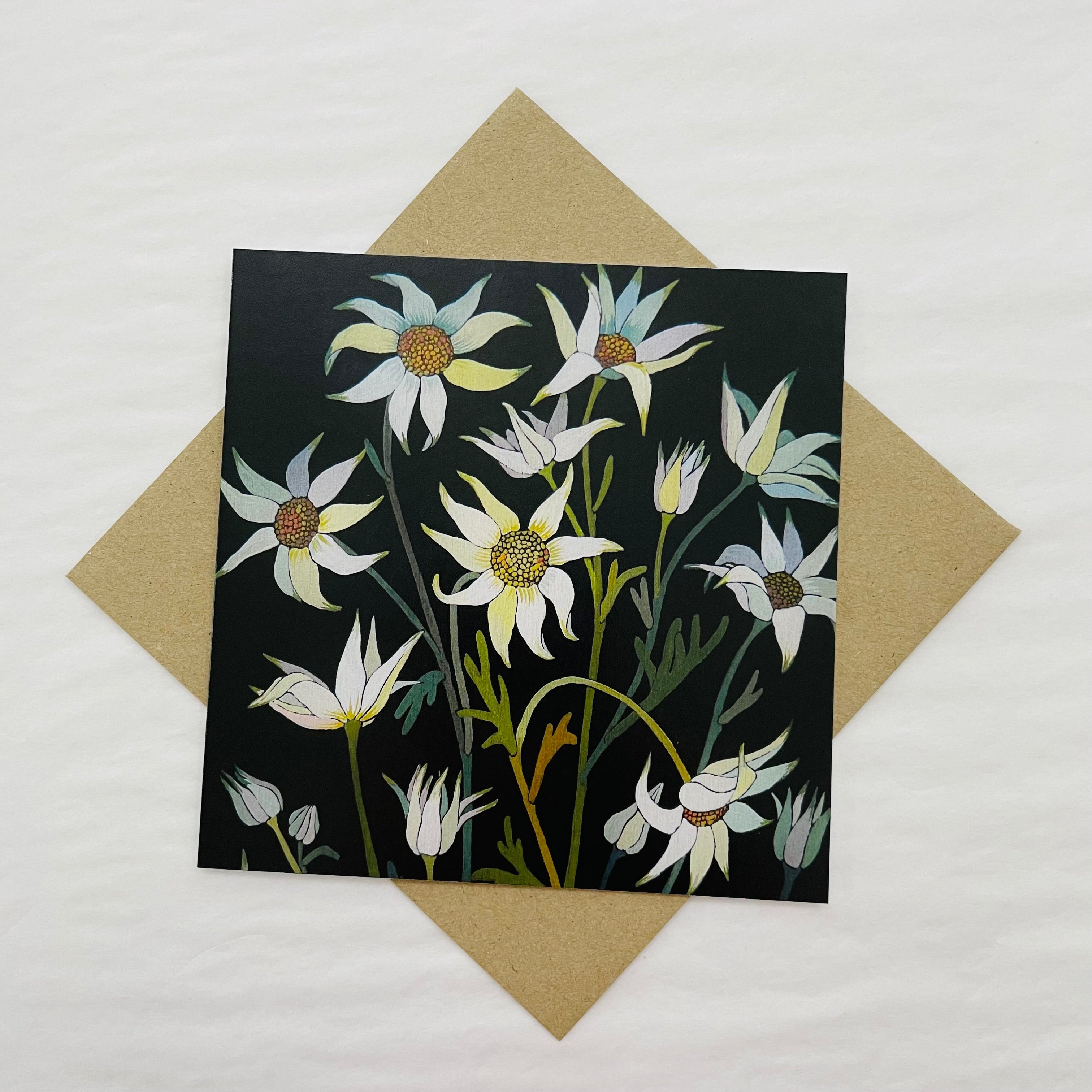 Flowers In Your Hair Card - Flannel Flower – Willunga Gallery