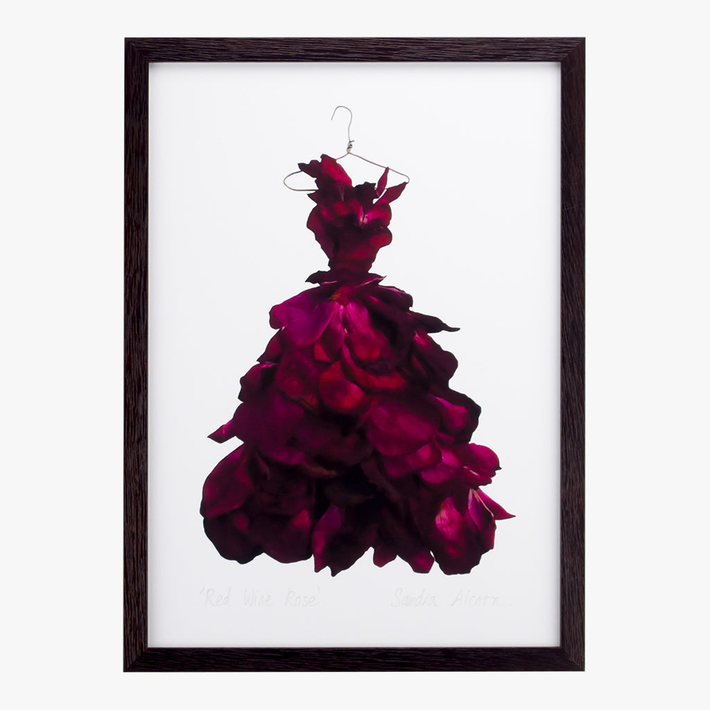 Petal & Pins Print Red Wine Rose – Willunga Gallery